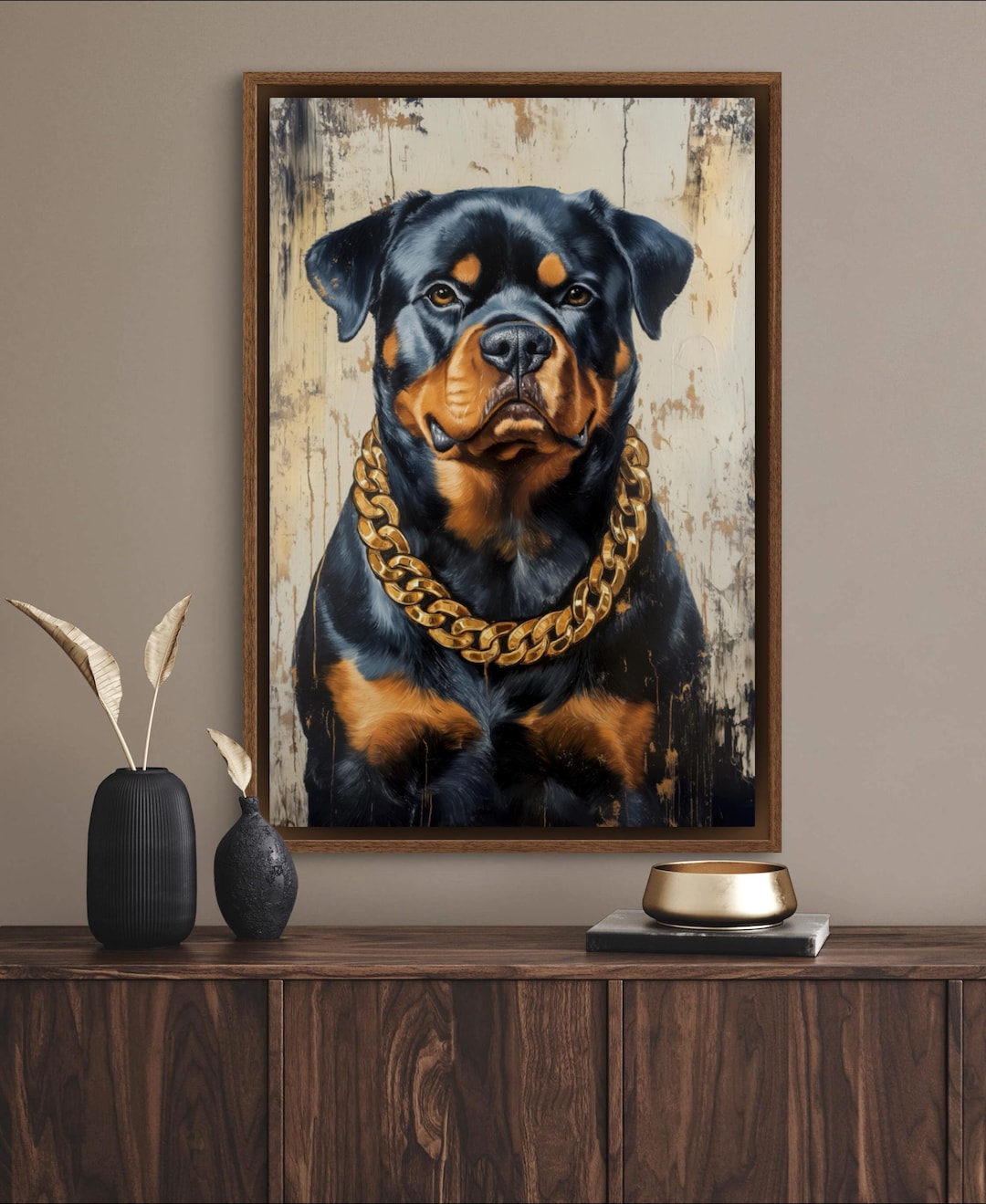 Luxury Rottweiler Wall Art - Powerful Dog Print for Home Decor, Perfect ...