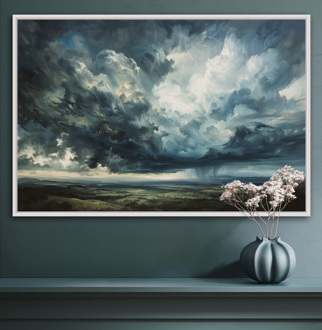 Rustic Serenity Amidst the Storm: Countryside Thunderstorm, Atmospheric ...