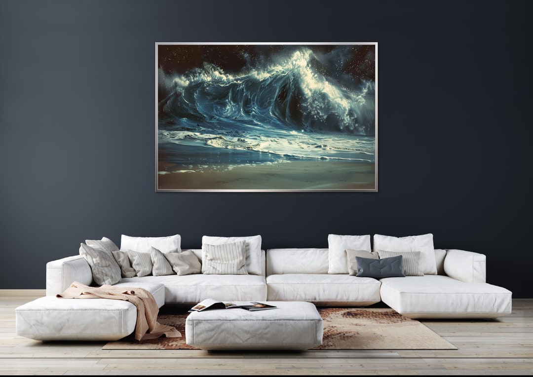 Abstract Seascape Storm Print – Modern Coastal Wave Art - Etsy