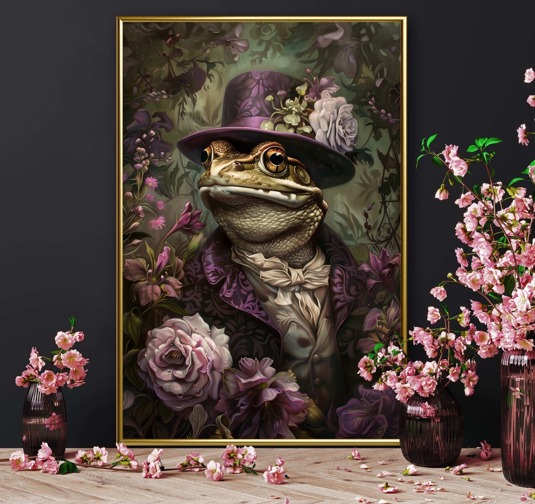 Regal Victorian Frog: Whimsical Animal Art With Dark Academia Flair ...