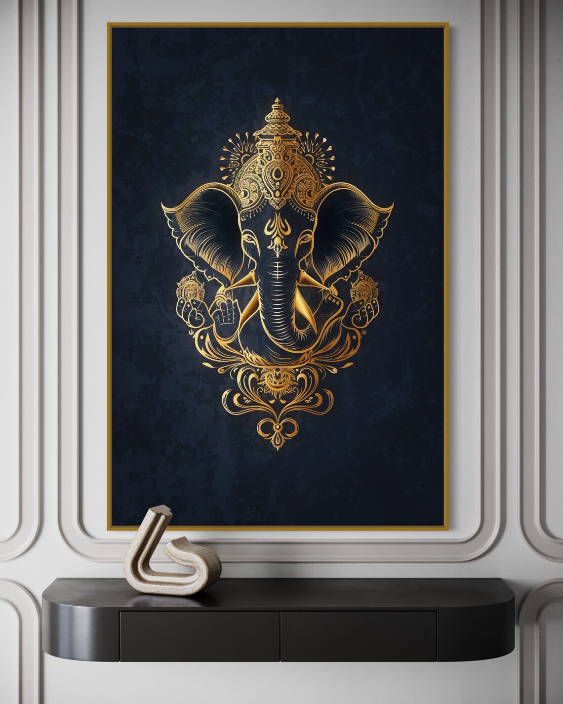 Lord Ganesha Wall Art - Lord of Good Luck, South Asian Art, Elegant ...