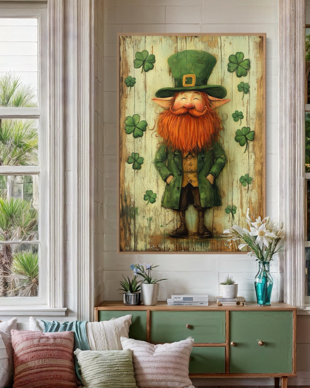 Lucky Leprechaun Canvas – Whimsical Irish Folklore Wall Art, St ...
