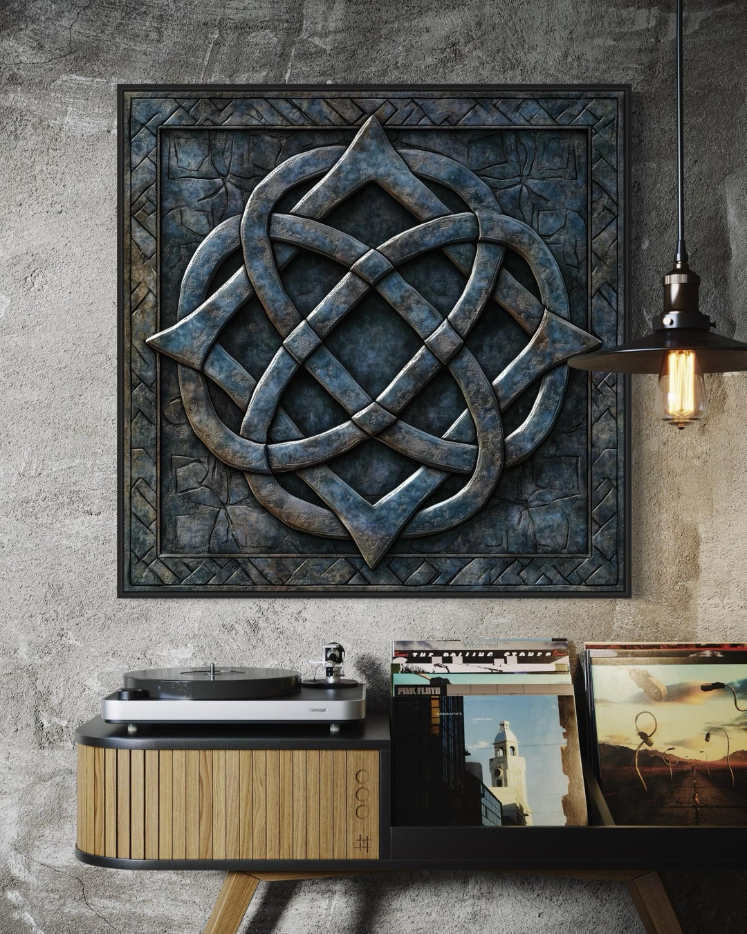 Elegant Celtic Knotwork Art - Geometric Celtic Art for Stylish Wall ...