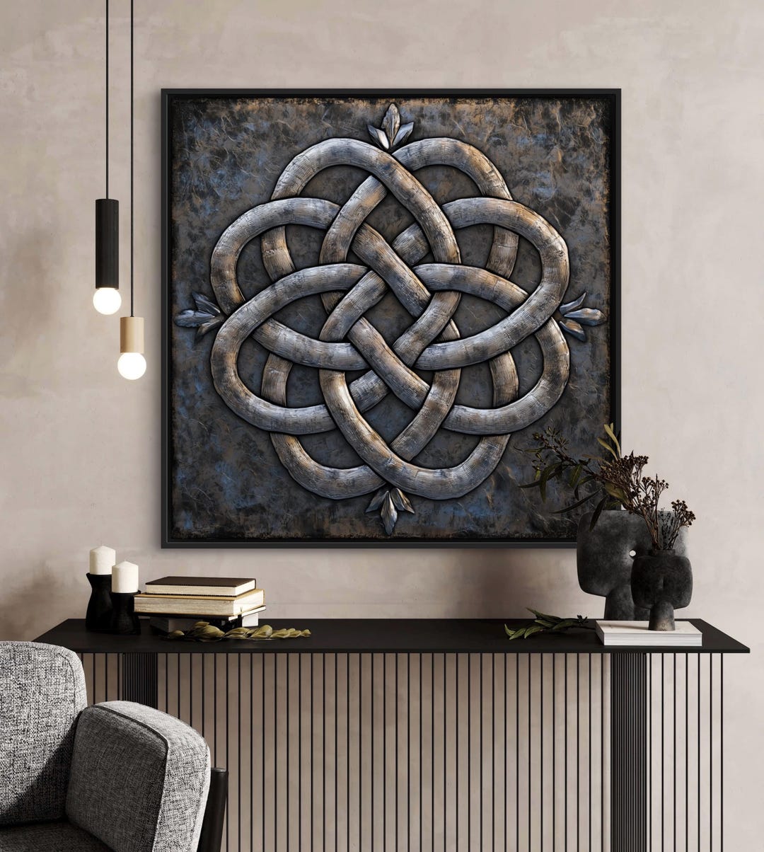 Symmetrical Celtic Knot - Geometric Print With Intricate Knotwork ...