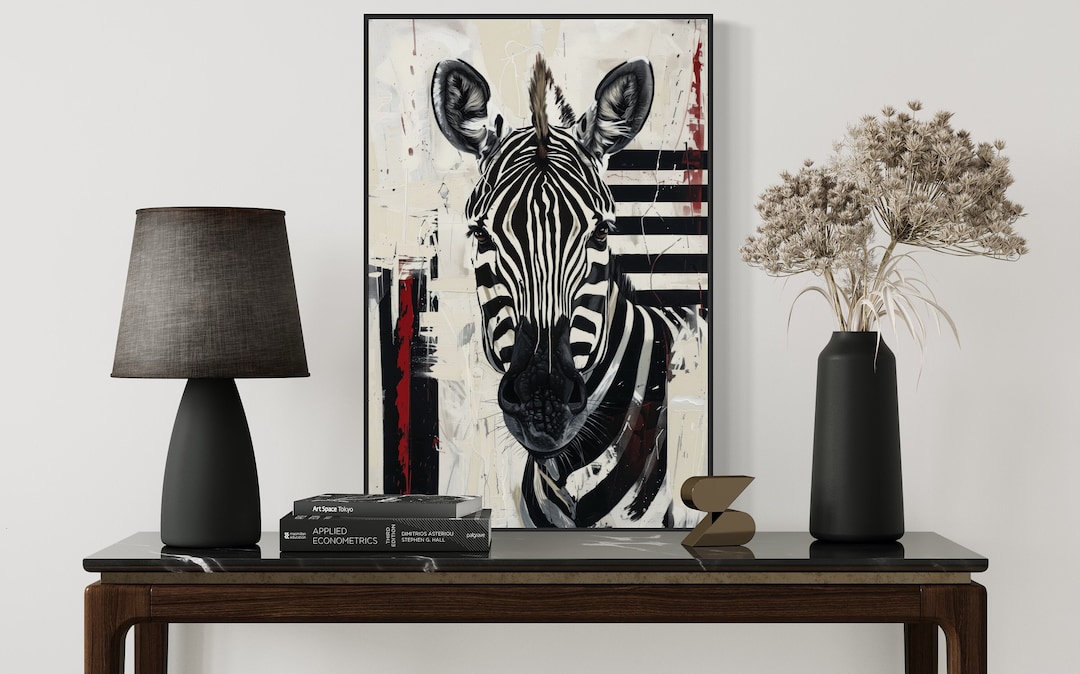 Urban Safari Zebra Print - Exotic Animal in Monochrome Painting Print ...