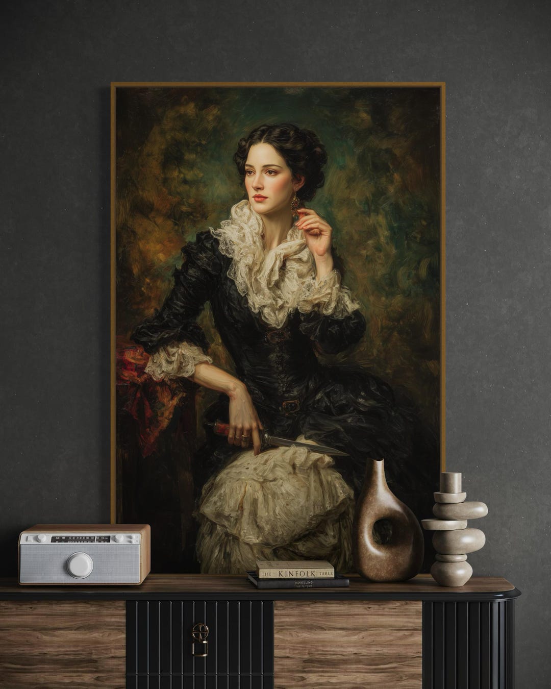 Victorian Lady With Dagger Art Print – Gothic Portrait Wall Art, Dark ...
