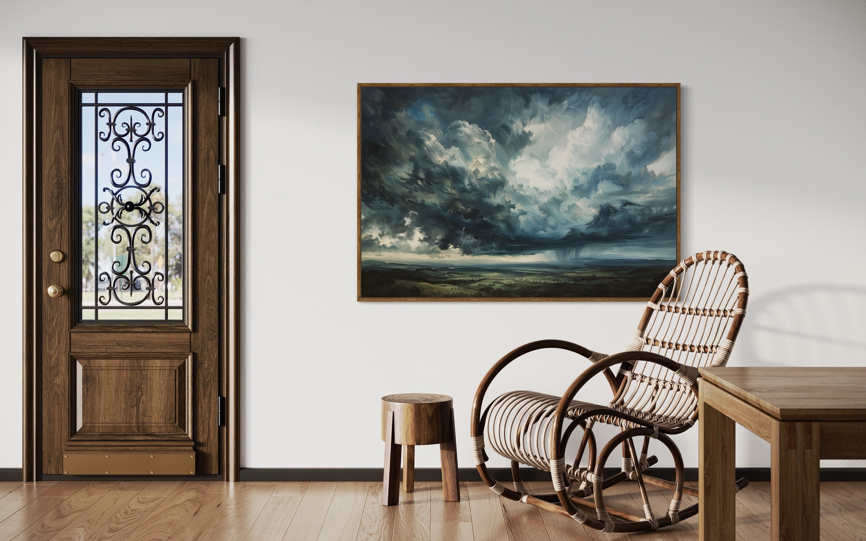 Rustic Serenity Amidst the Storm: Countryside Thunderstorm, Atmospheric ...