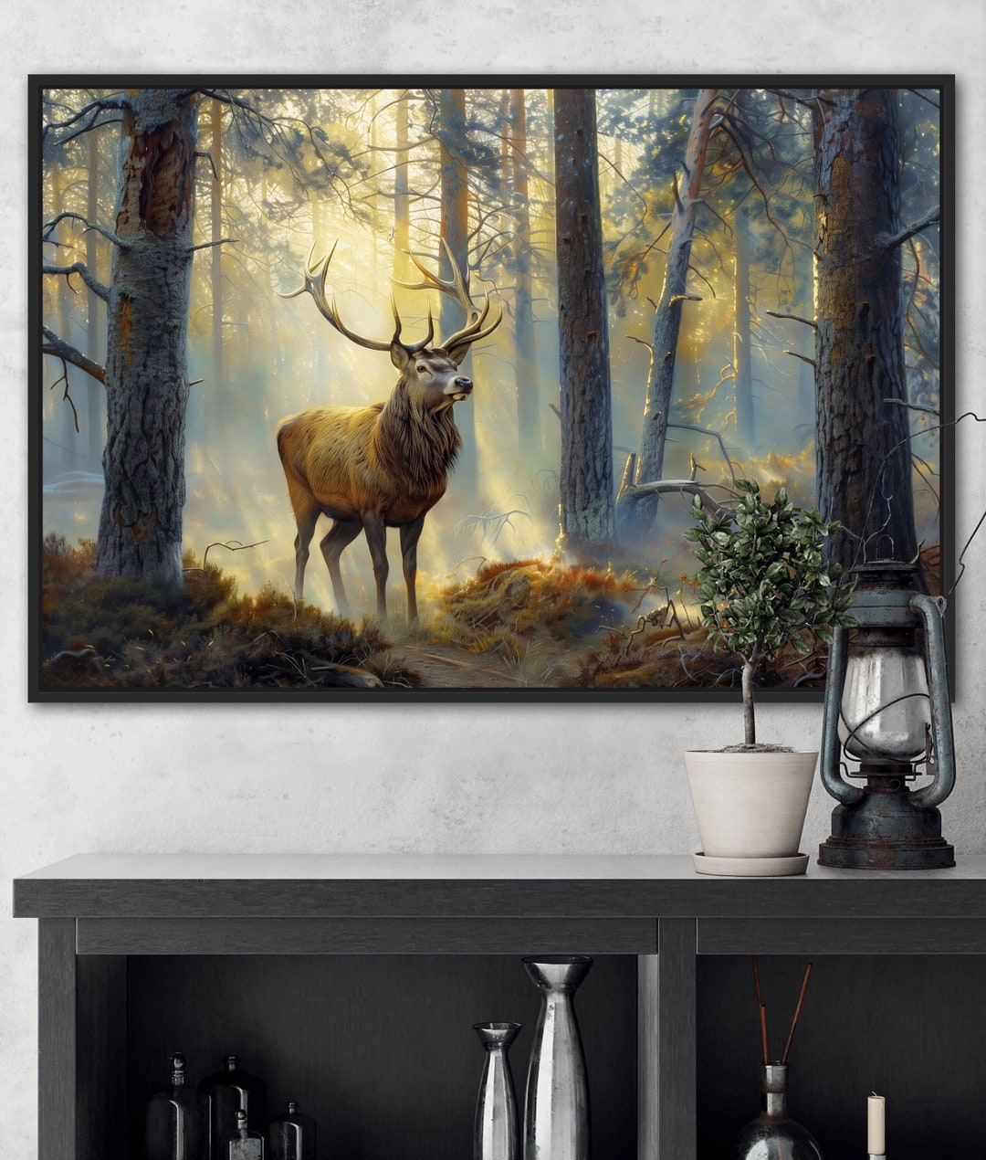 Morning Grace: Realistic American Elk Portrait - Western Poster for ...