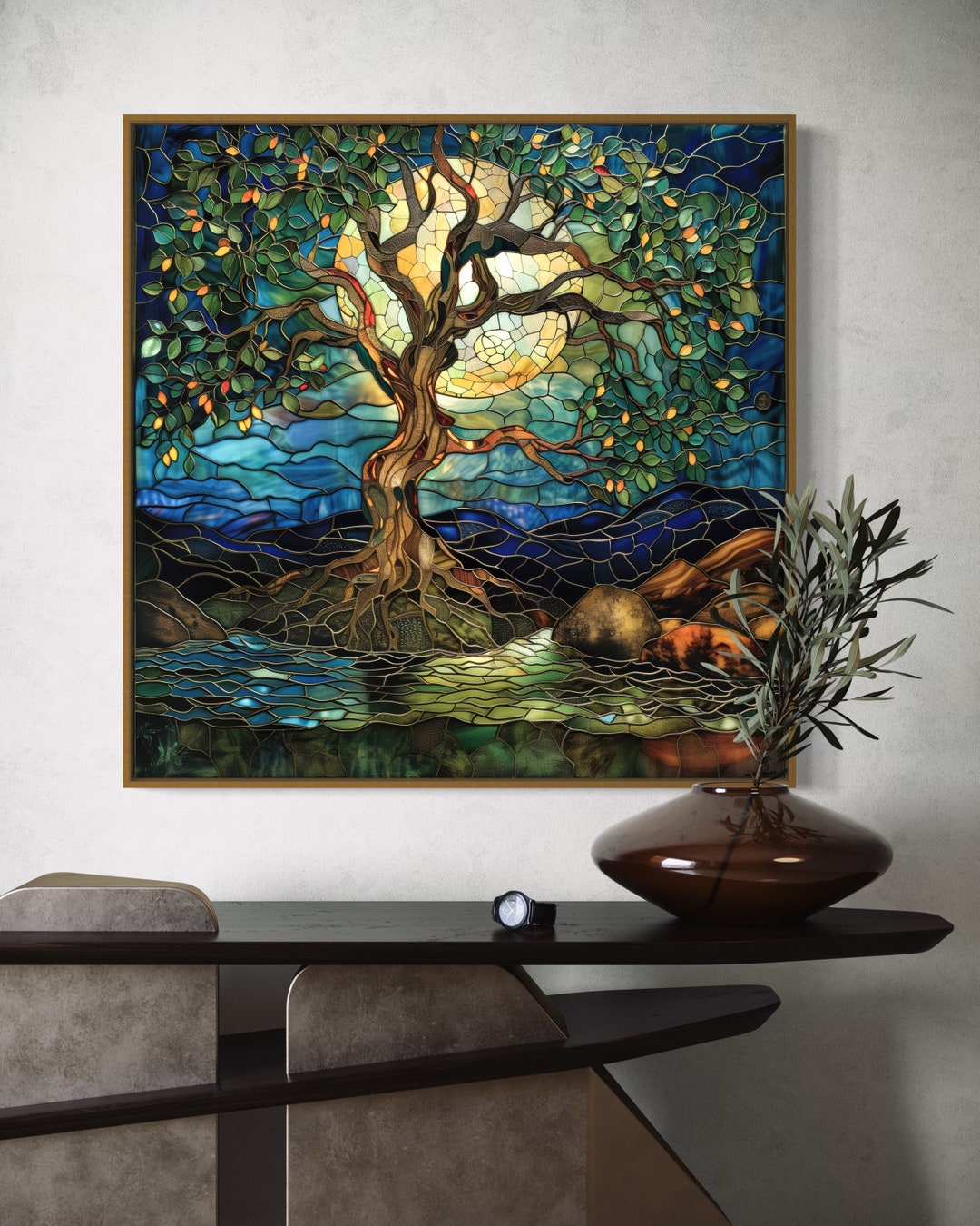 Vivid Tree of Life Mosaic - Kaleidoscope Art Print, Home Decor Accent ...