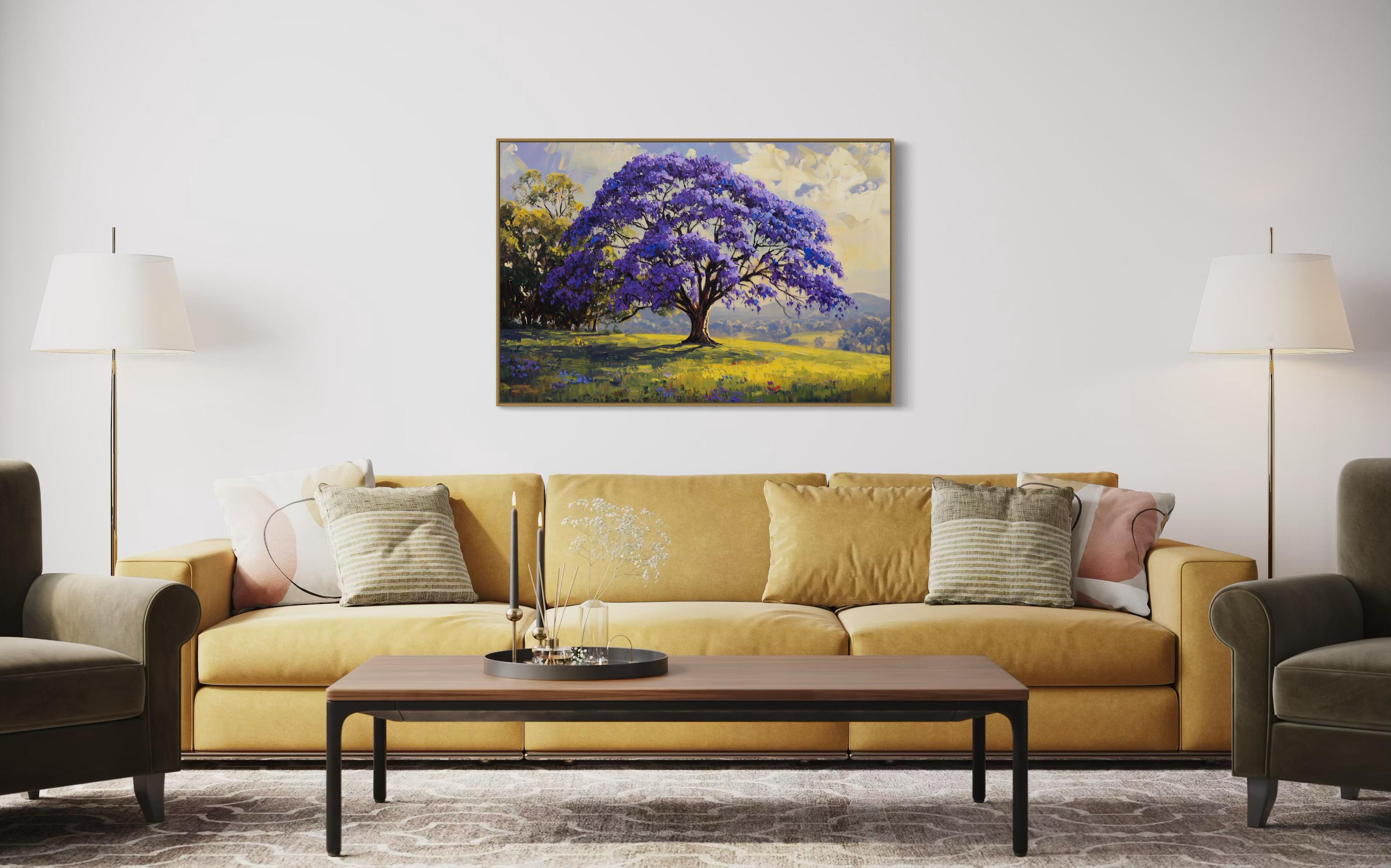 Jacaranda Tree Art Print – Purple Bloom Landscape Wall Decor, Vibrant ...