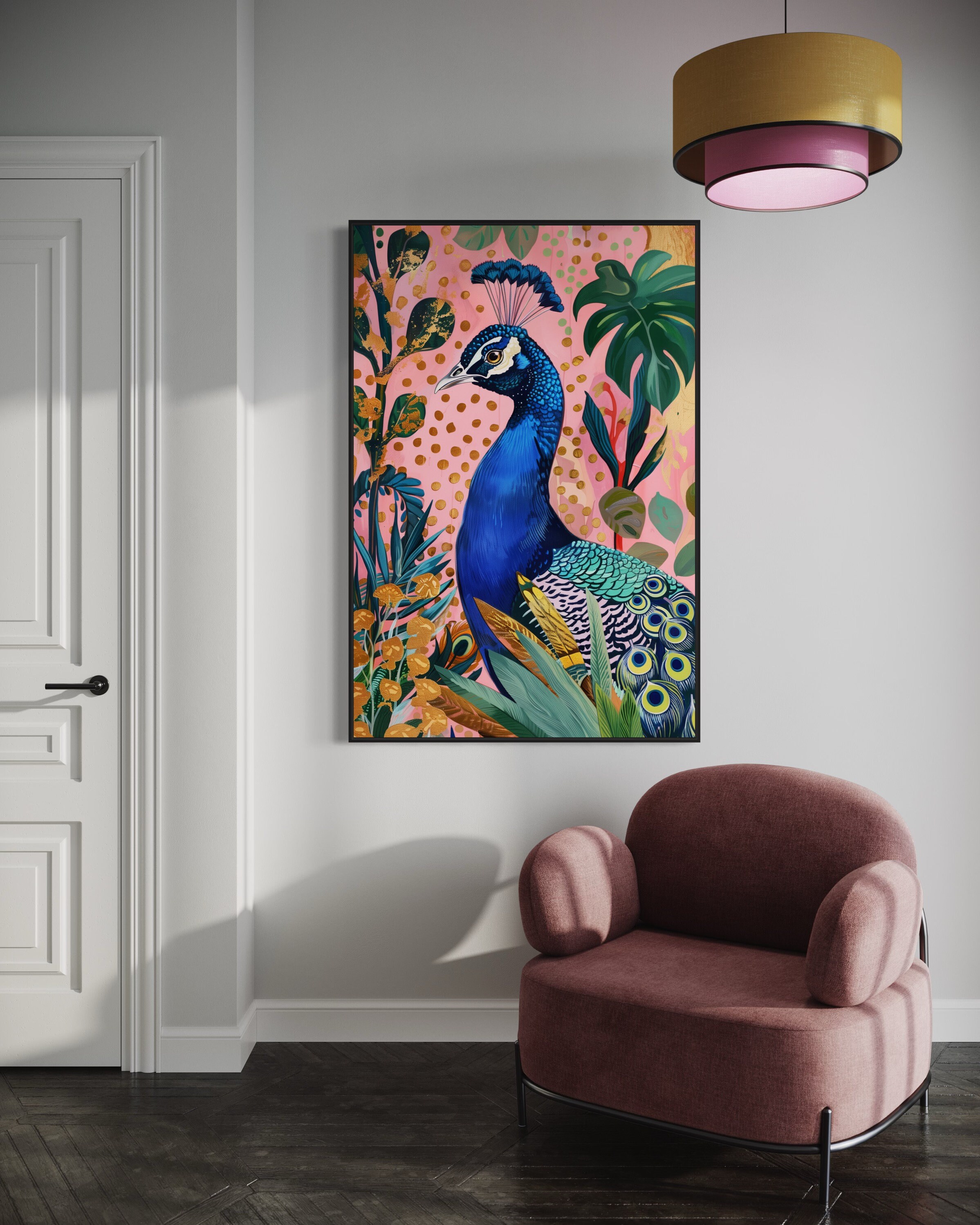 Vibrant Tropics: Exotic Blue Peacock Canvas Art Color Pop Peacock ...