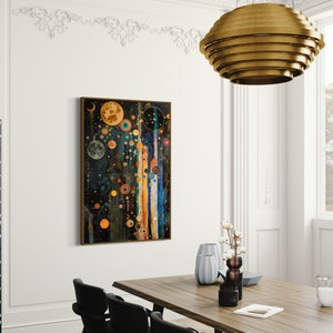 Whimsical Cosmic Art - Tall Vertical Gustav Klimt Inspired Print for ...