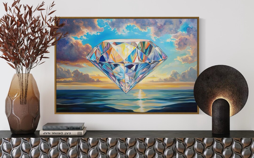 Surreal Diamond Over Ocean Sunset - Luxury Panoramic Seascape Print for ...