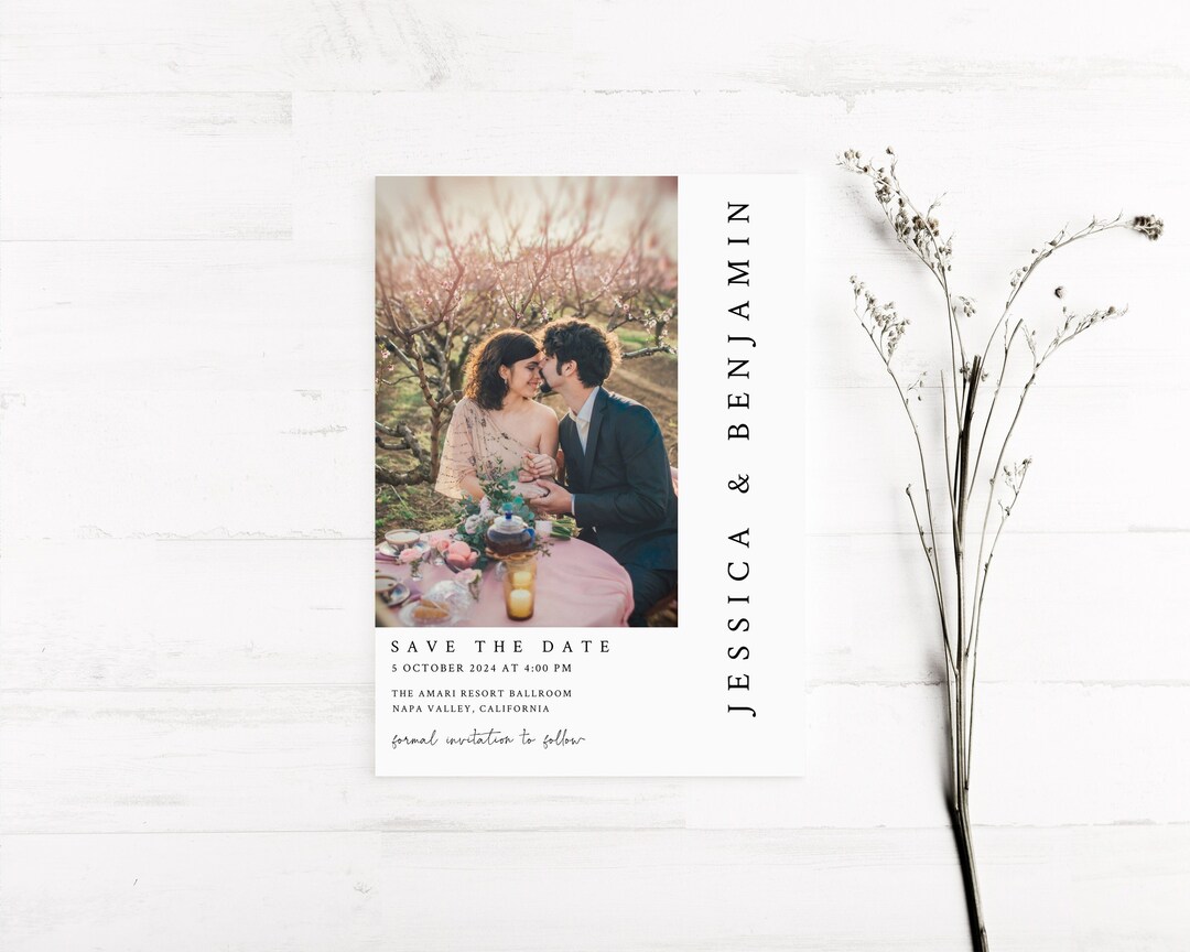 Minimalist Save the Date, Elegant Save the Date Invitation Printable ...