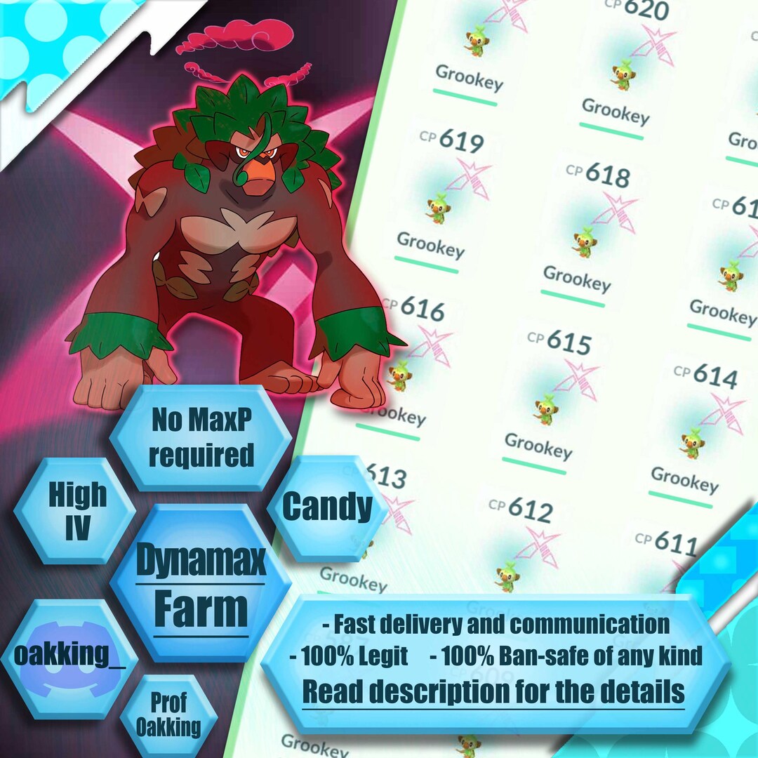 Pokemon Go Dynamax Raid & Catch Grookey Candy Max Particles Included - Etsy