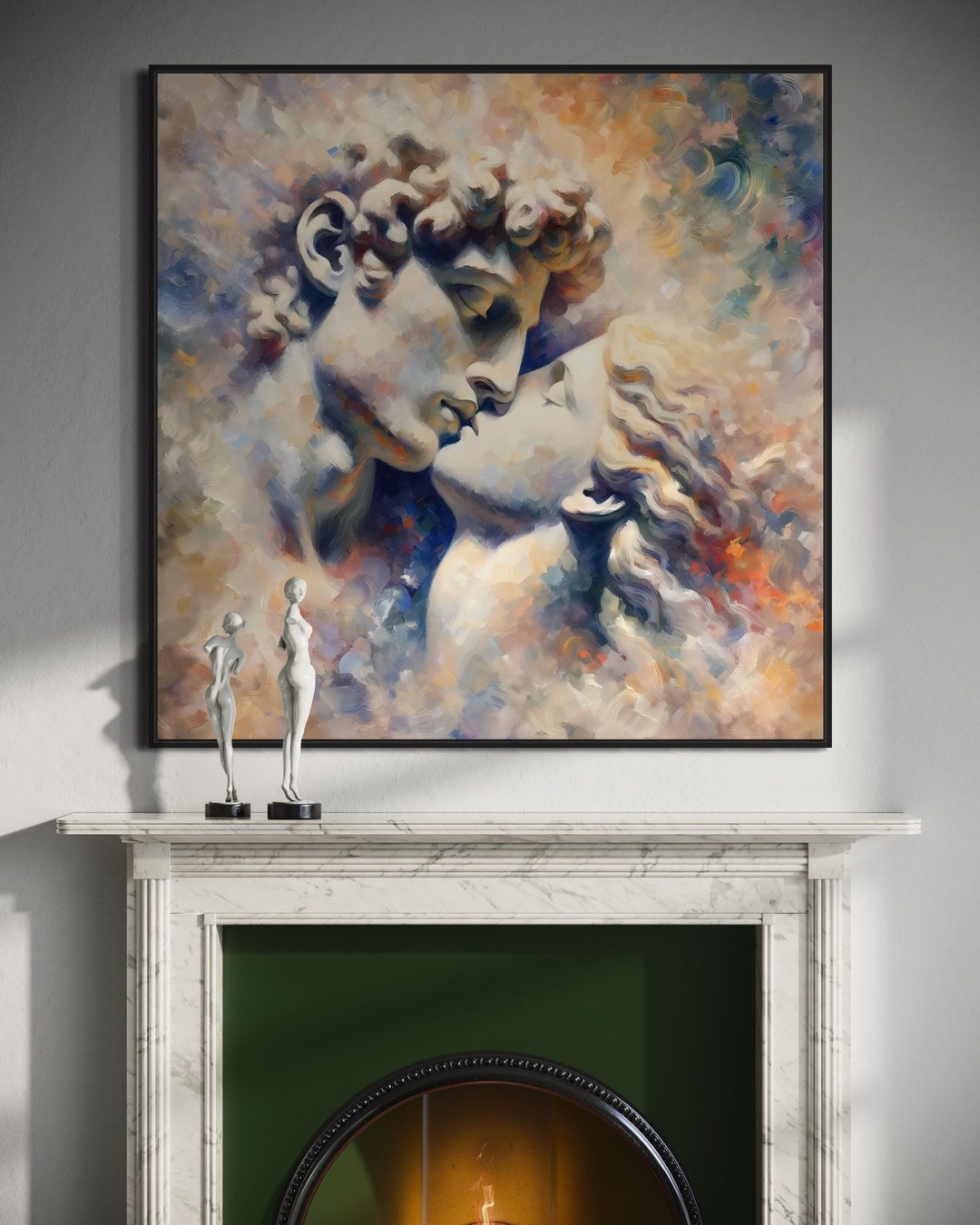 Eternal Lovers Kiss Canvas — Mythology Lovers Art, Greek Gods Print ...