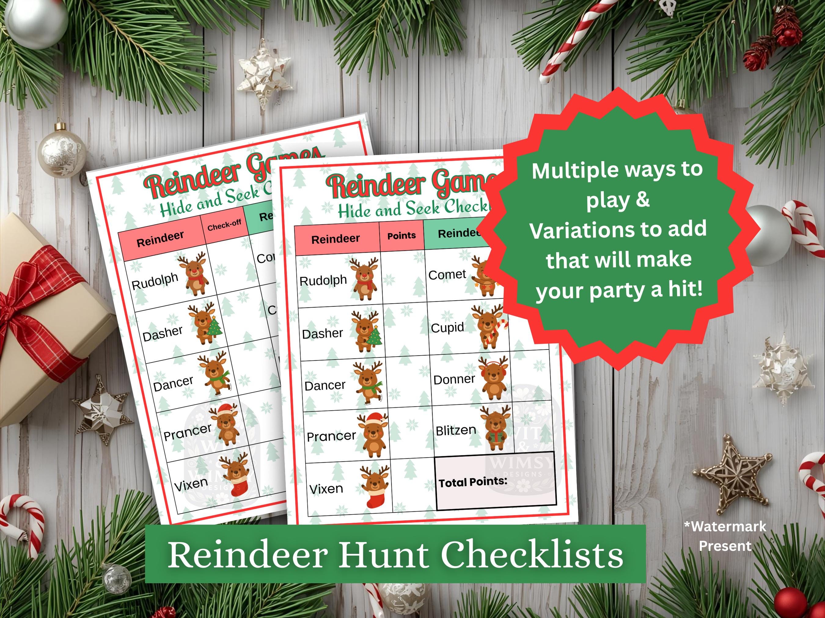 Printable Santa's Reindeer Hunt - Scavenger Hunt, Instant Download ...