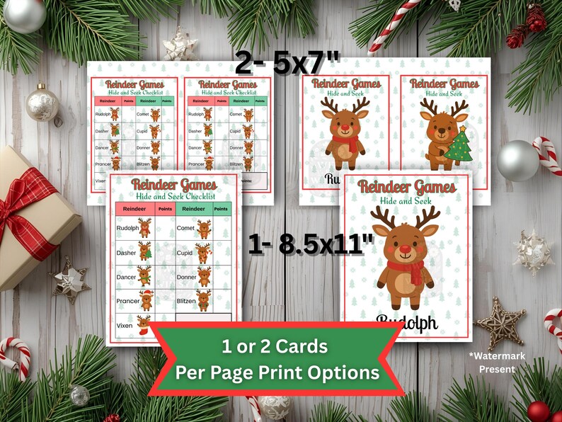 Printable Santa's Reindeer Hunt - Scavenger Hunt, Instant Download ...