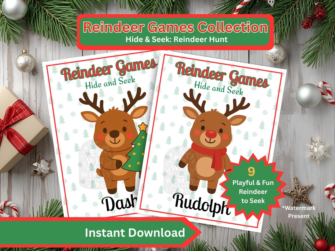 Printable Santa's Reindeer Hunt - Scavenger Hunt, Instant Download ...