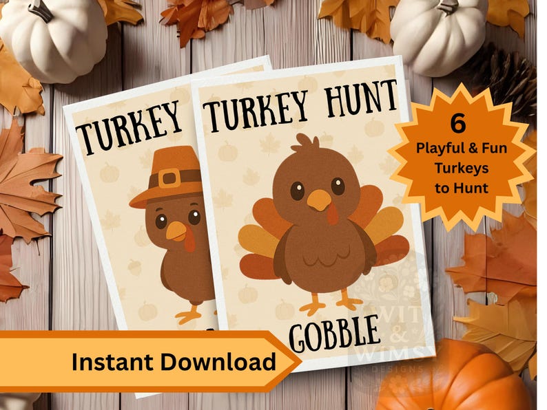 Turkey Hunt Printable Game | Thanksgiving Scavenger Hunt for Kids ...