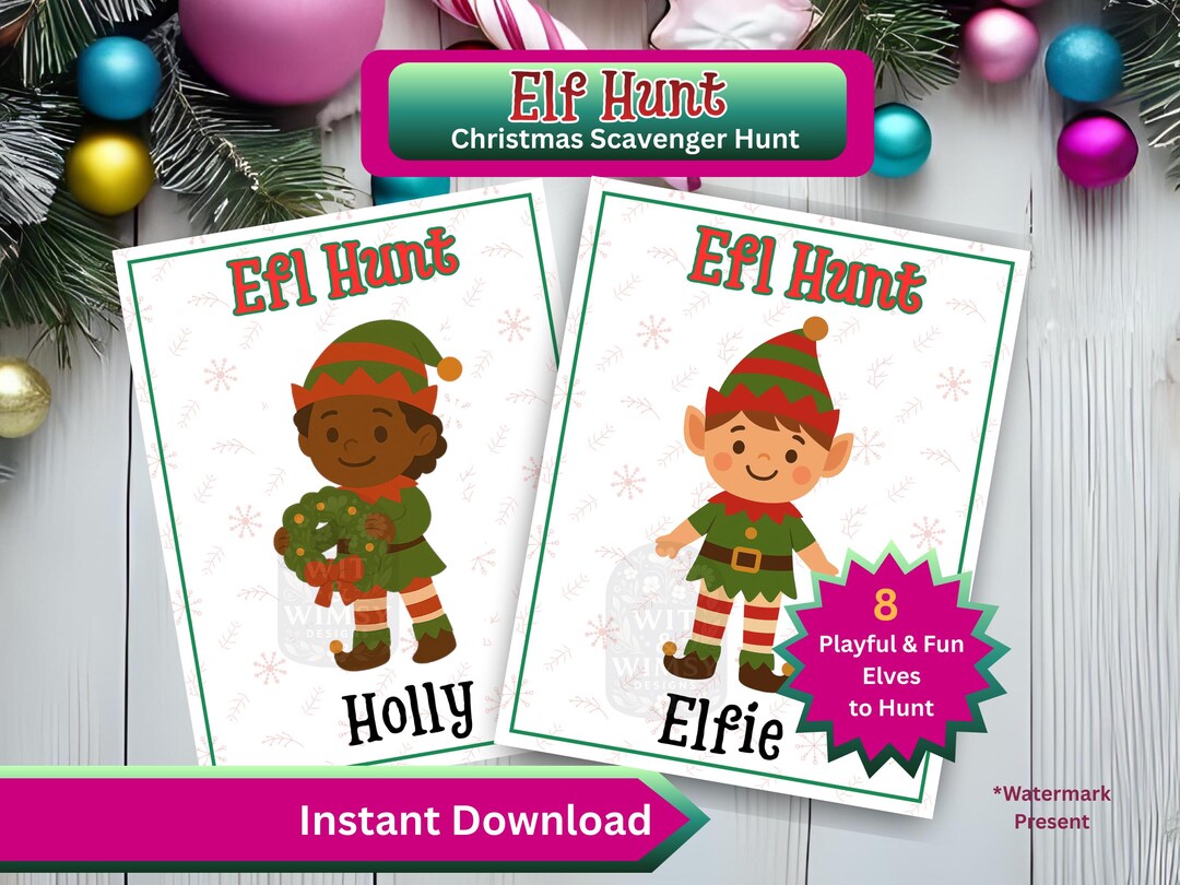 Santa's Elf Scavenger Hunt | Printable Christmas Game (digital Download ...
