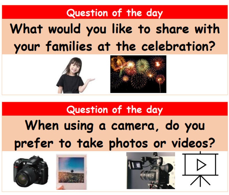 Question of the Day Cards for the Cameras Study creative Curriculum ...