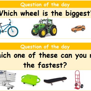Question of the Day Cards for the Wheels Study (creative Curriculum ...