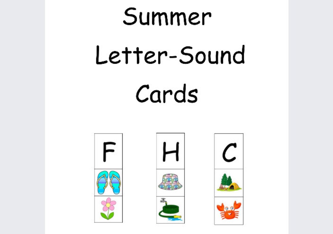 Summer Letter Sound Cards - Etsy