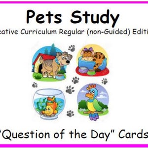 Question of the Day Cards - Pets Study (creative Curriculum Regular ...