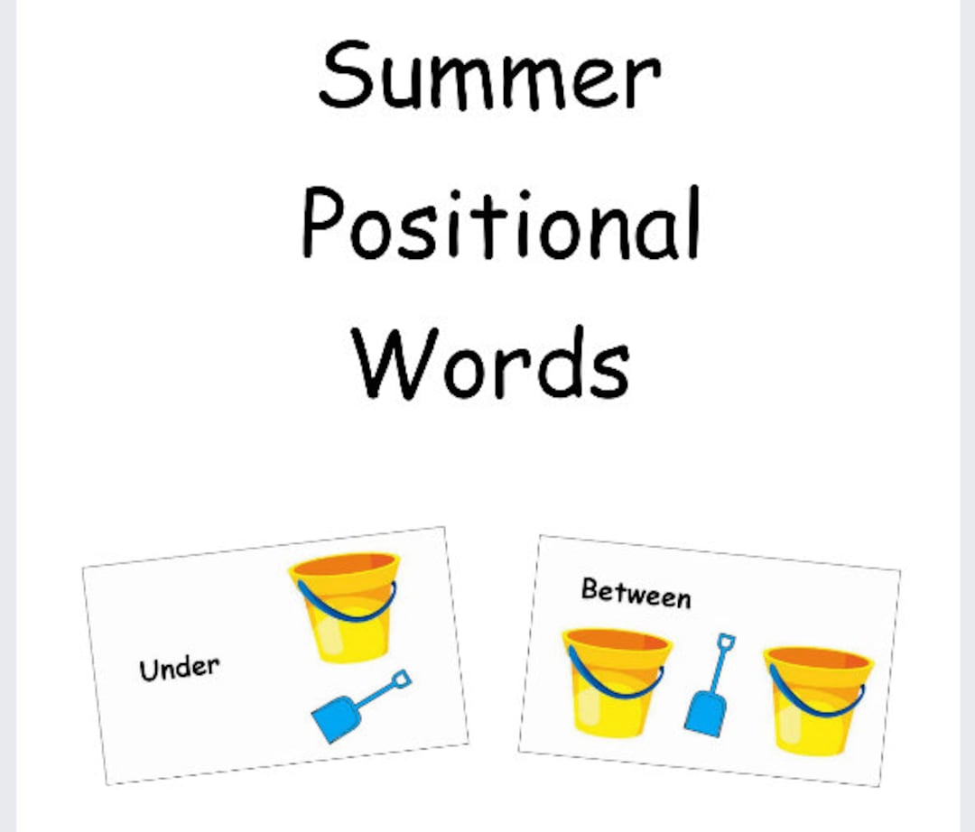 Summer Positional Words - Etsy