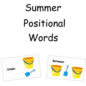 Summer Positional Words - Etsy