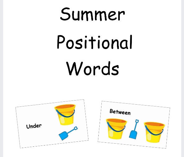 Summer Positional Words - Etsy