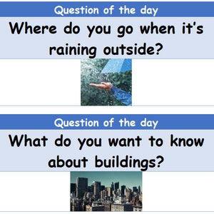 Question of the Day Cards for the Buildings Study (creative Curriculum ...