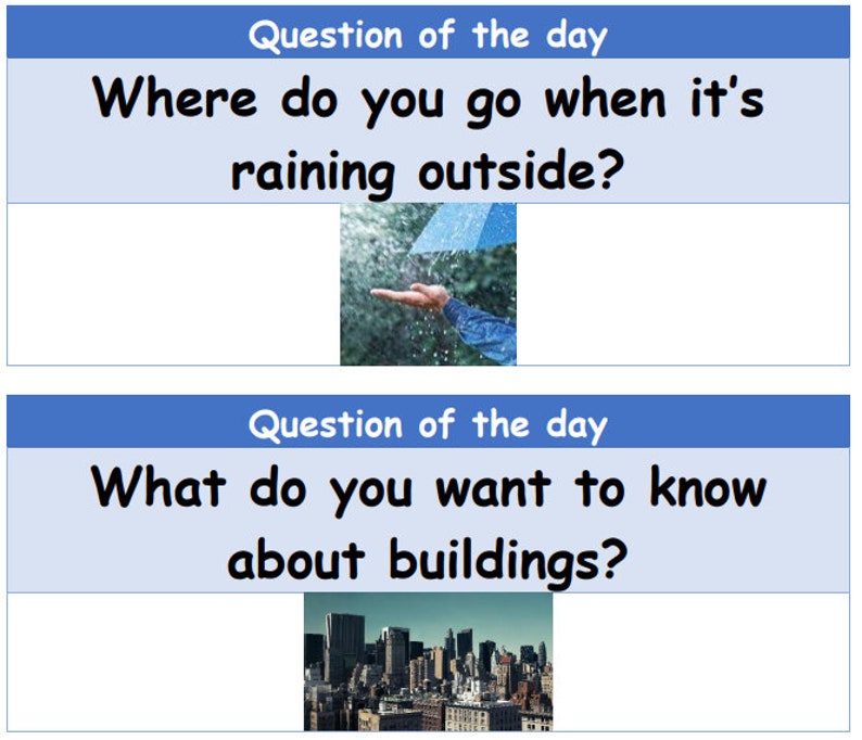 Question of the Day Cards for the Buildings Study (creative Curriculum ...