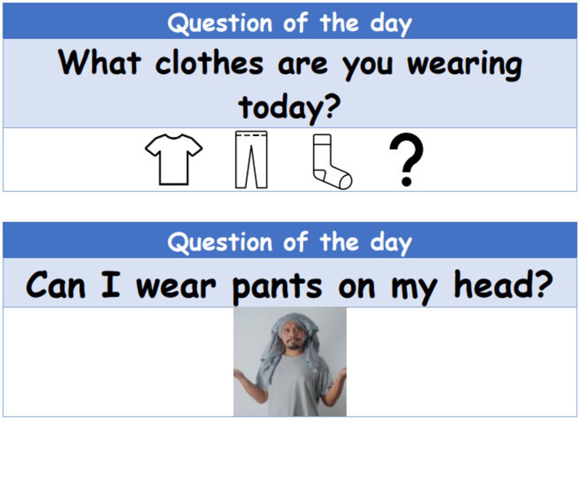 Question of the Day Cards for the Clothes Study (creative Curriculum ...