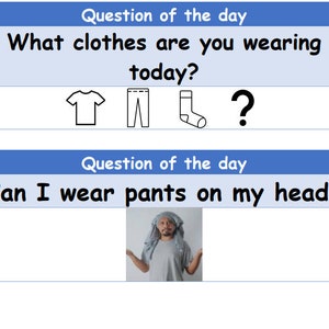 Question of the Day Cards for the Clothes Study (creative Curriculum ...