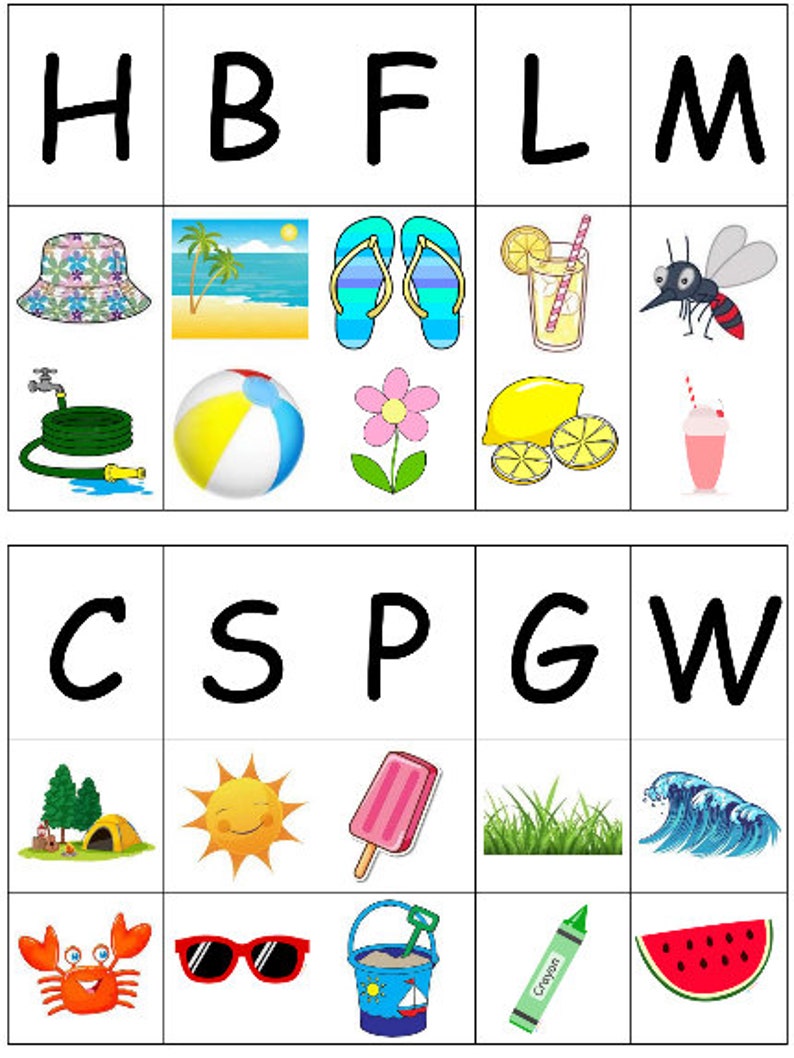 Summer Letter Sound Cards - Etsy