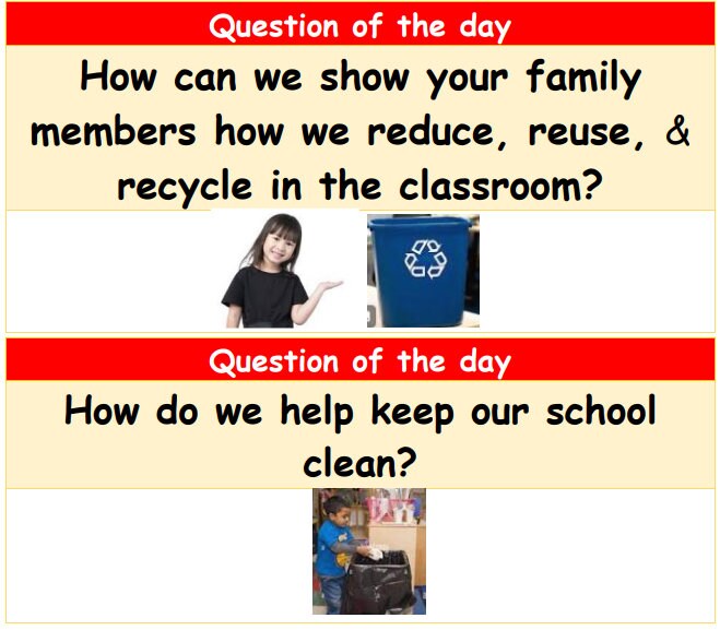 Question of the Day Cards for the Reduce, Reuse, Recycle Study ...