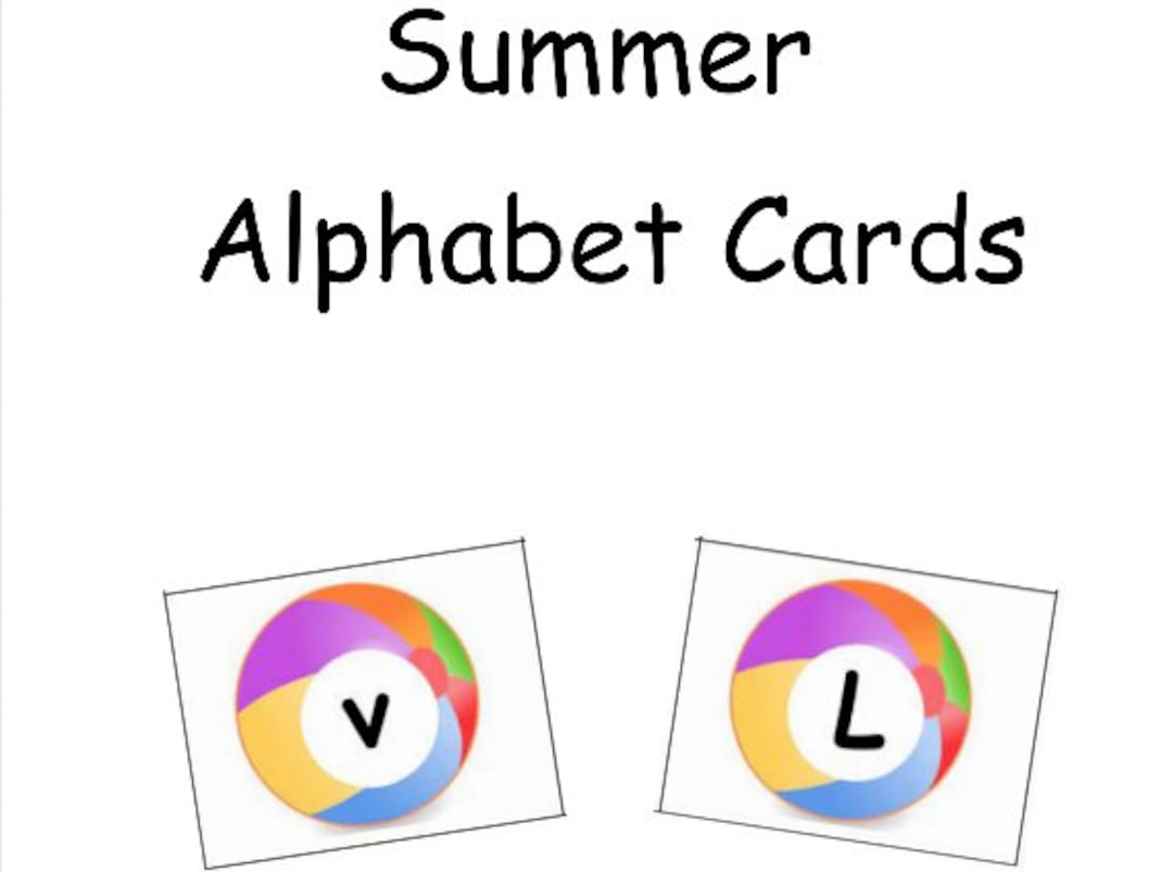 Summer Alphabet Cards - Etsy