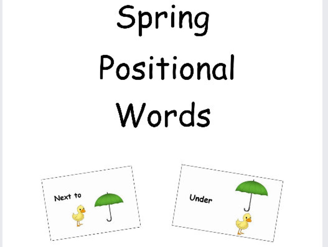 Spring Positional Words Cards - Etsy