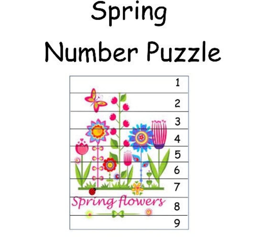 Spring Number Puzzle - Etsy