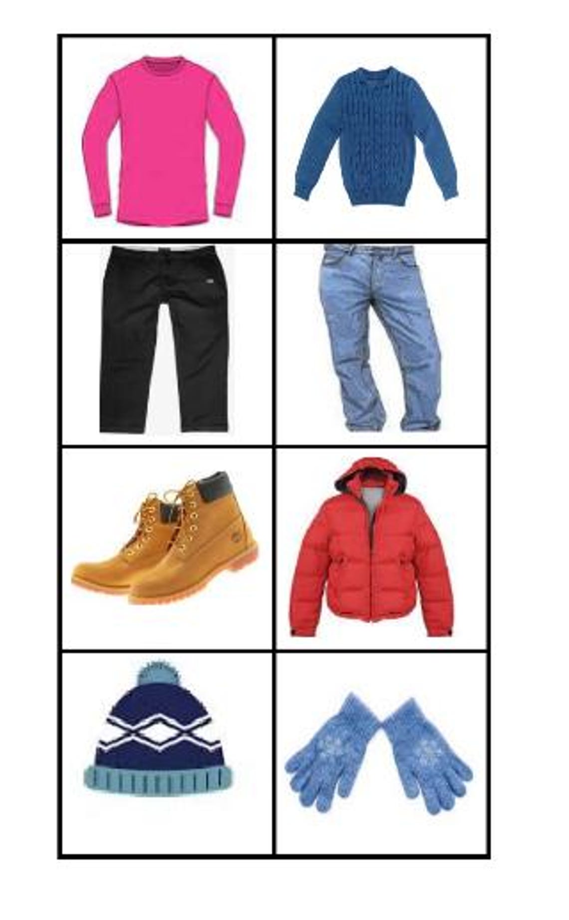 Winter Clothes Vocabulary Book - Etsy