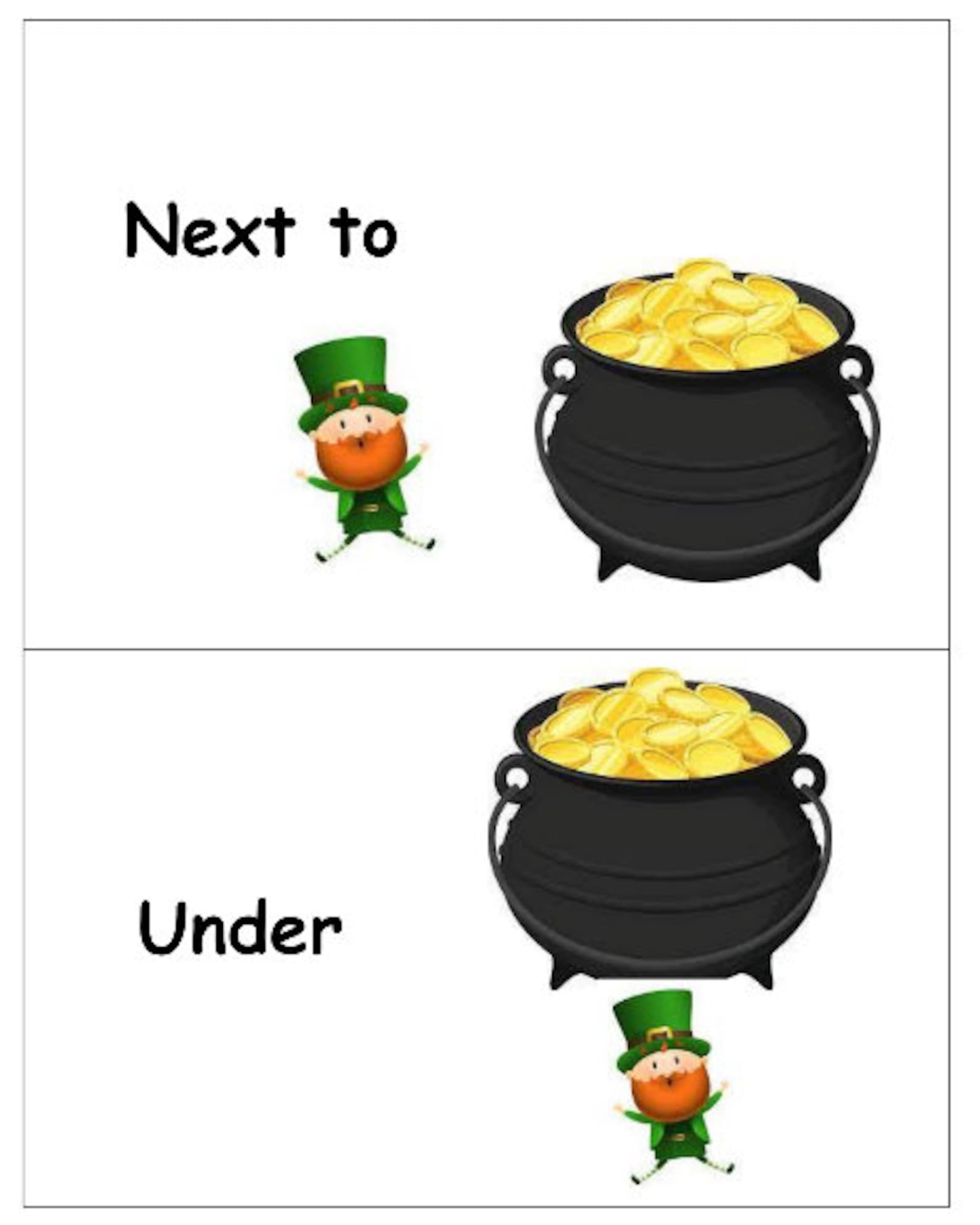 St. Patrick's Day Positional Words - Etsy