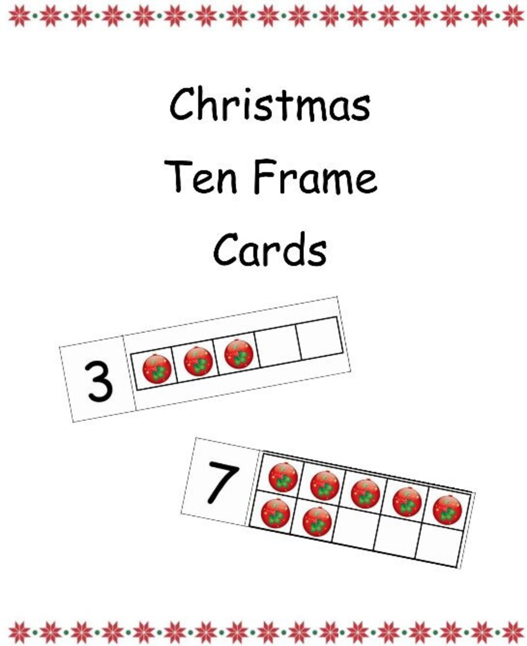 Christmas Ten Frame Cards - Etsy