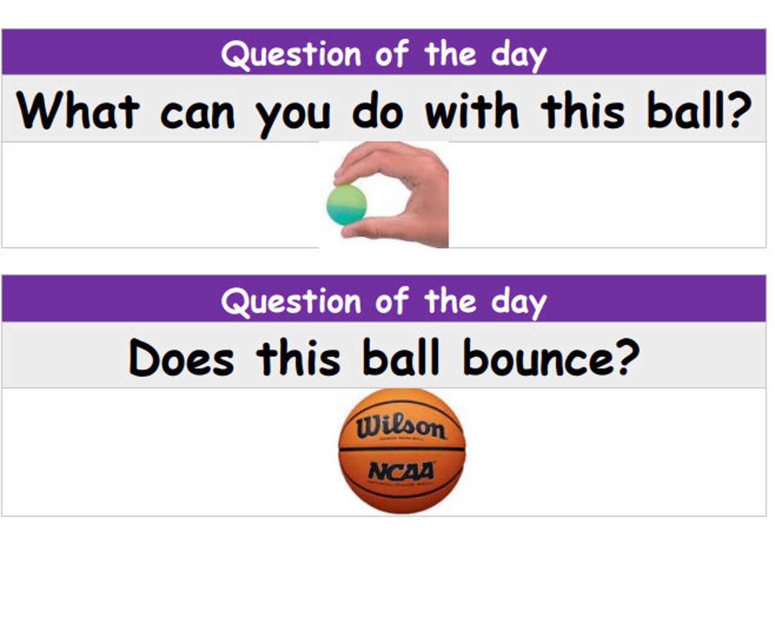Question of the Day Cards for the Balls Study (creative Curriculum ...