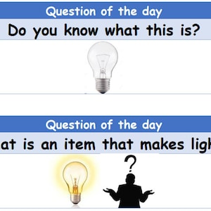 Question of the Day Cards for the Light Study (creative Curriculum ...