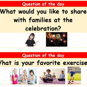 Question of the Day Cards for the Exercise Study (creative Curriculum ...