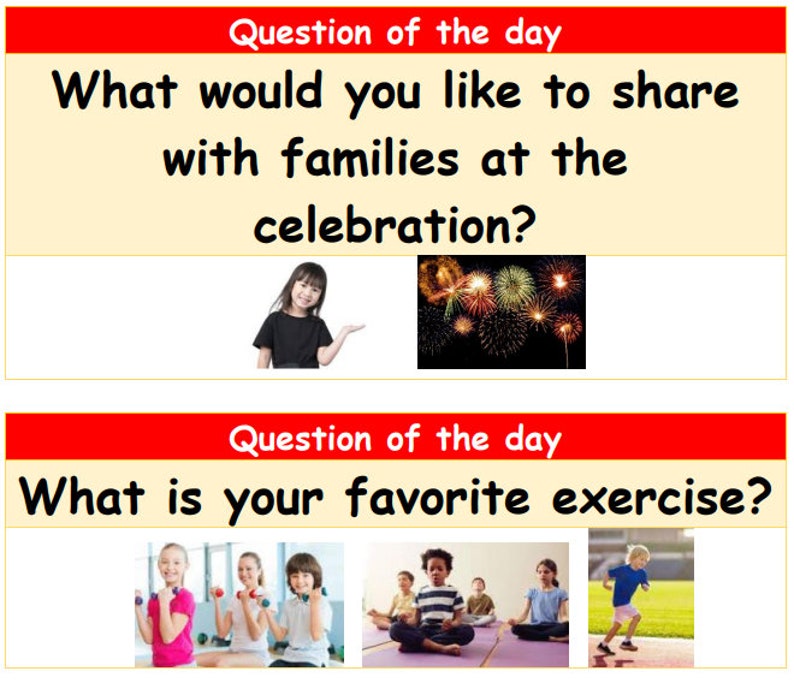 Question of the Day Cards for the Exercise Study (creative Curriculum ...