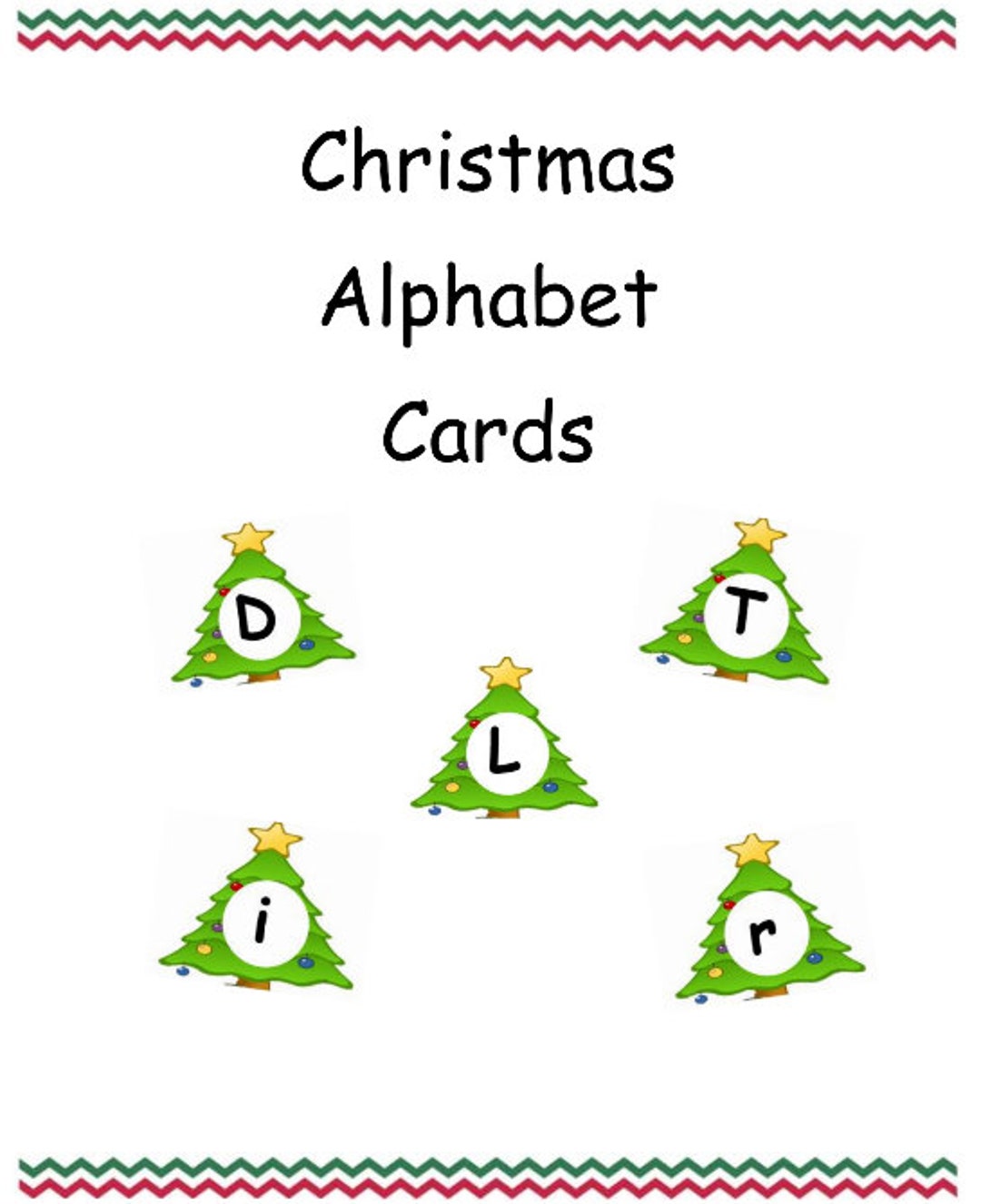 Christmas Alphabet Cards - Etsy