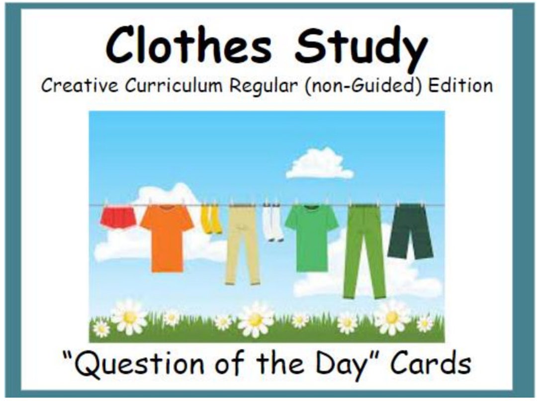 Question of the Day Cards - Clothes Study (creative Curriculum Regular ...